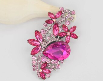 Rhinestone Brooch Component Crystal Light Rose Pink Brooch Bouquet Hair ...
