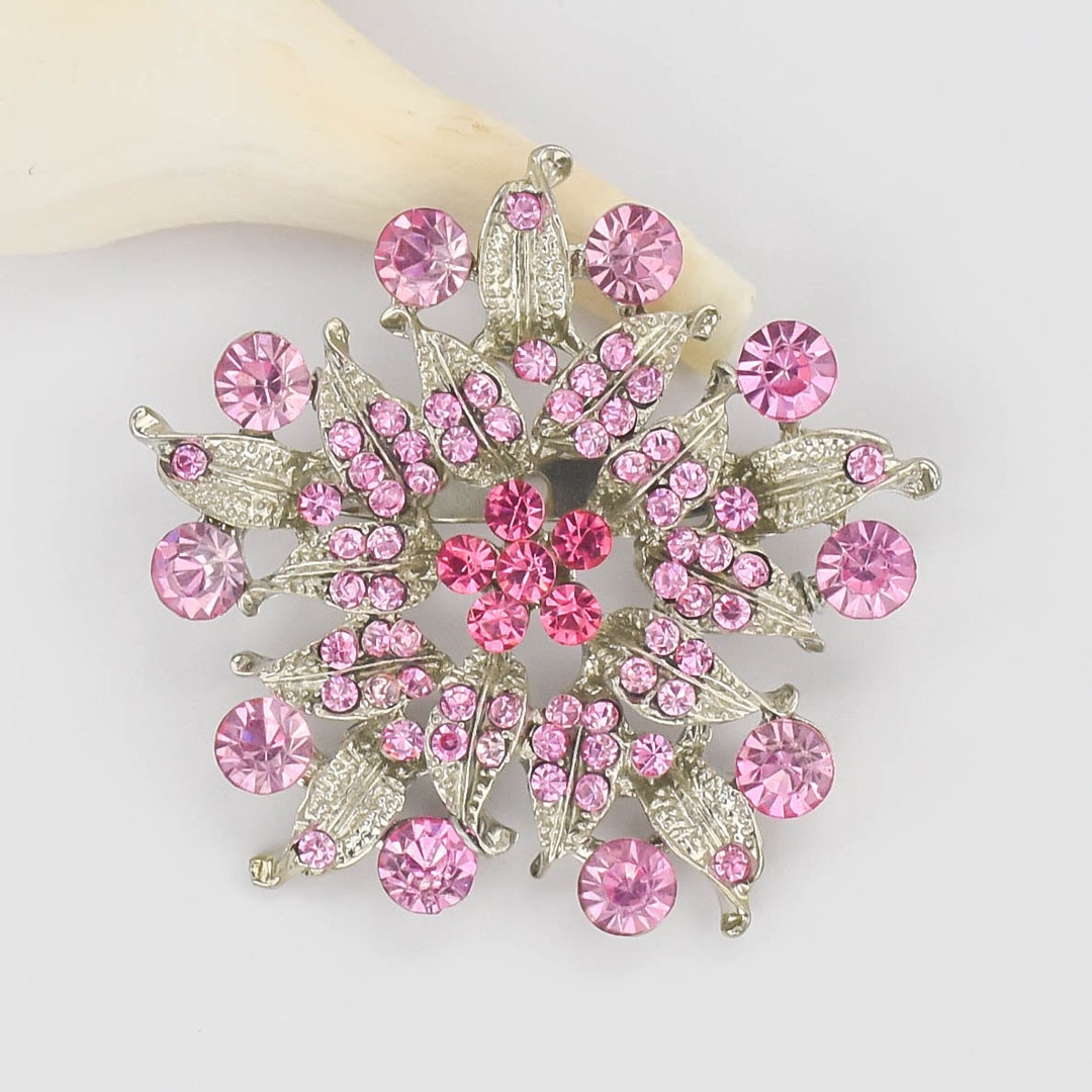 SALE - 2 1/2" Pink Brooch, Wedding Cake Brooch, DIY Bouquet Brooch ...
