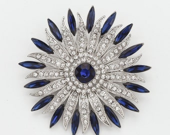 Navy Blue Brooch | Etsy
