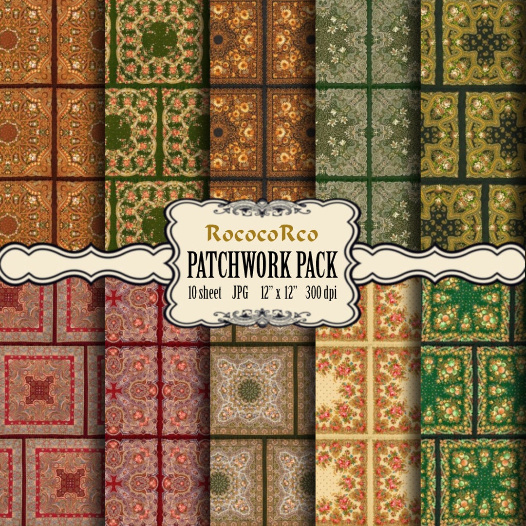 50%_OFF_SALE Patchwork Clipart, Patchwork Digital Paper, Patchwork ...