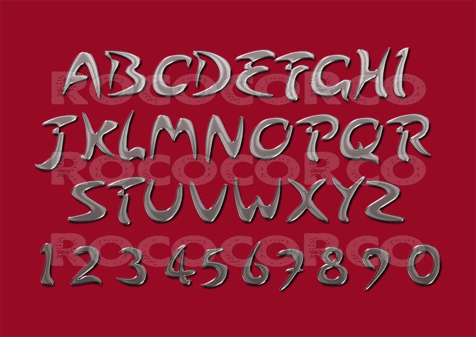 Alphabet Font Design 06. Silver Gold Bronze Transparent PNG - Etsy