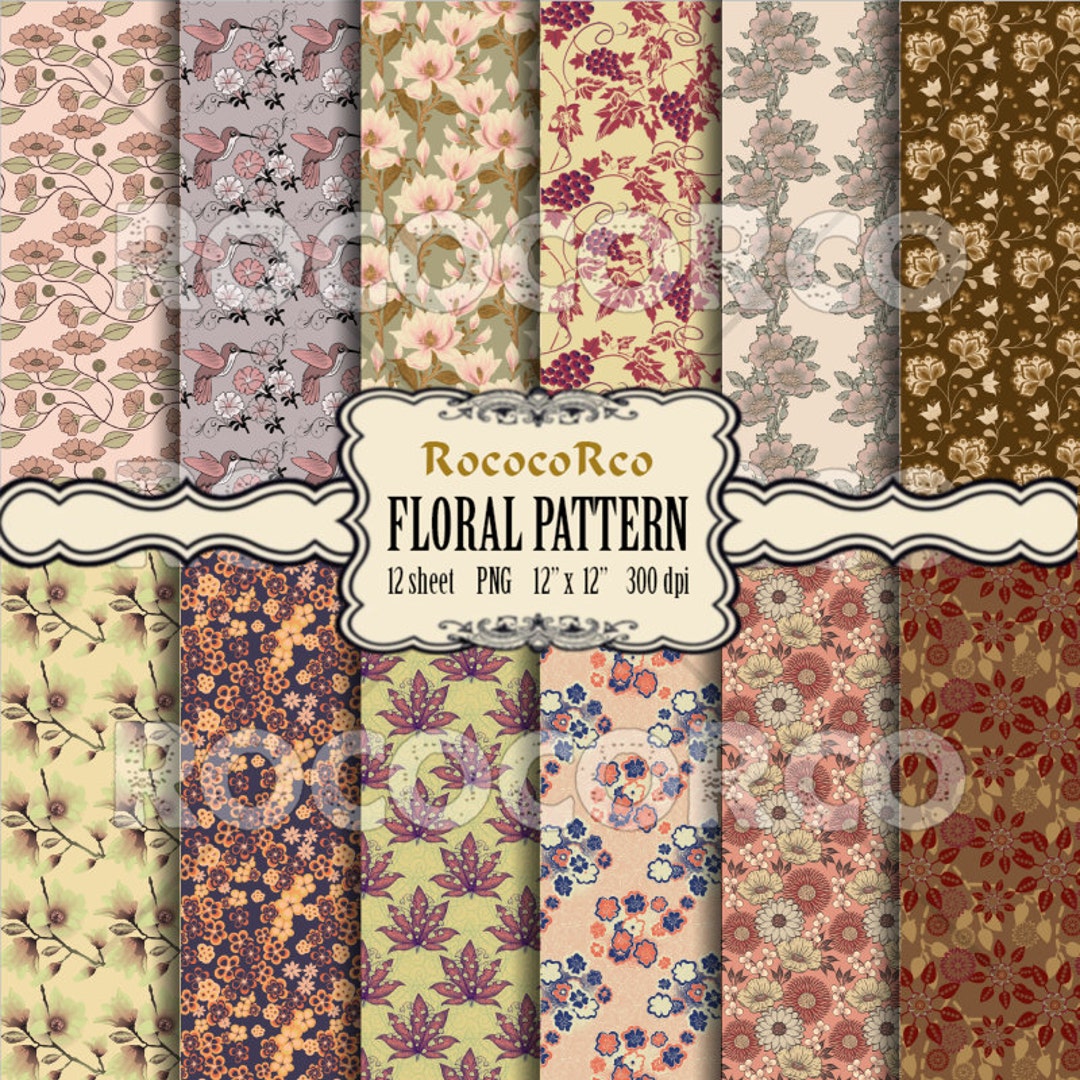 50%_OFF_SALE Digital Scrapbook Paper Pack Floral Fabric Prints - Etsy
