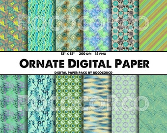 50%_OFF SALE___12 Color Set Pattern Digital Paper Pack, Scrapbook ...