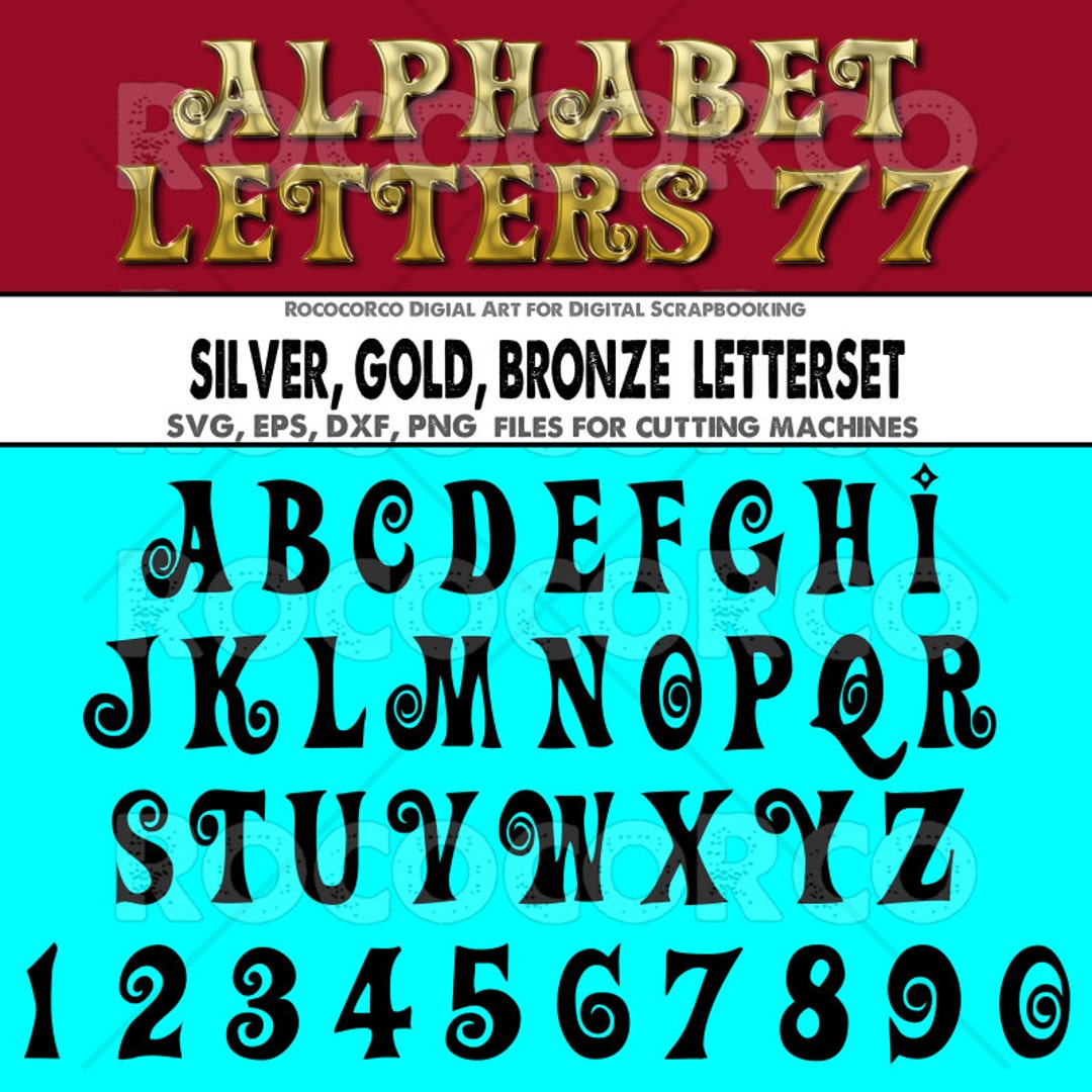 Alphabet Font Design 77. Silver, Gold, Bronze Transparent PNG 300 Dpi ...