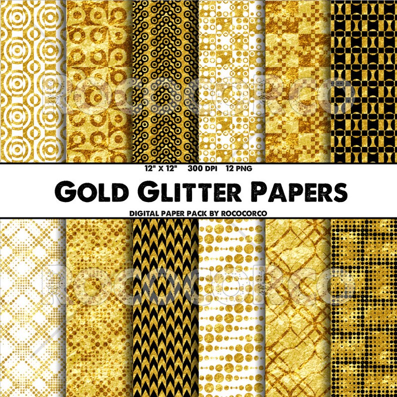Gold-glitter-digital-papers___gold Bokeh Digital Paper, Gold Sparkle ...