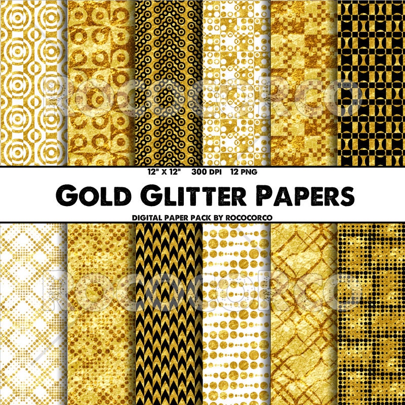 Gold-glitter-digital-papers___gold Bokeh Digital Paper, Gold Sparkle ...