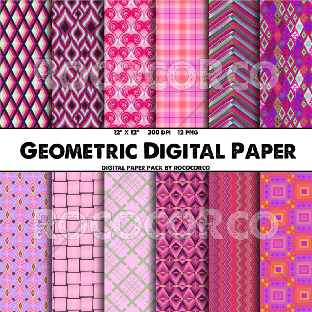 50%_OFF SALE___12 Color Set Pattern Digital Paper Pack, Scrapbook ...