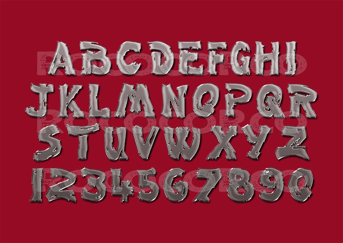 Alphabet Font Design 05. Silver Gold Bronze Transparent PNG - Etsy