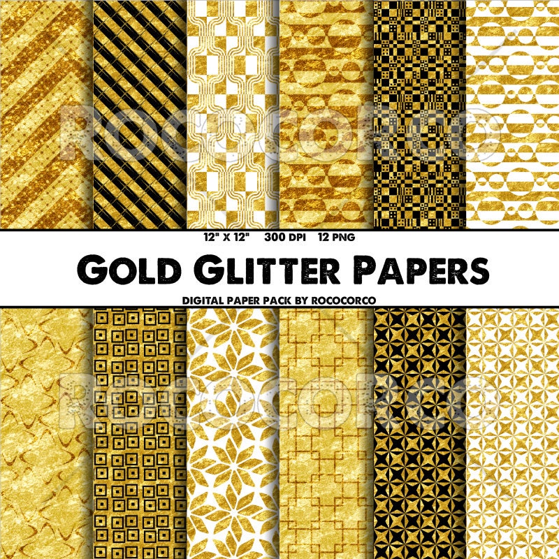 Gold-glitter-digital Papers___gold Bokeh Digital Paper, Gold Sparkle ...