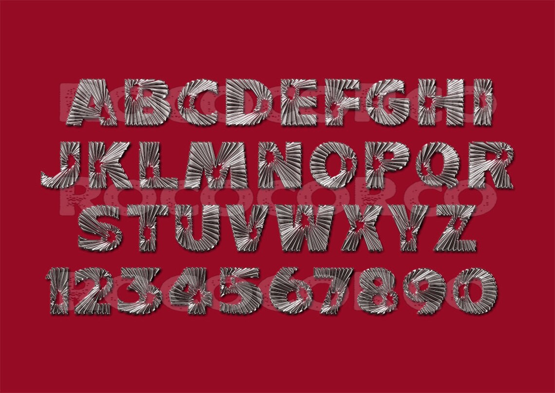 Alphabet Font Design 23. Silver Gold Bronze Transparent PNG - Etsy