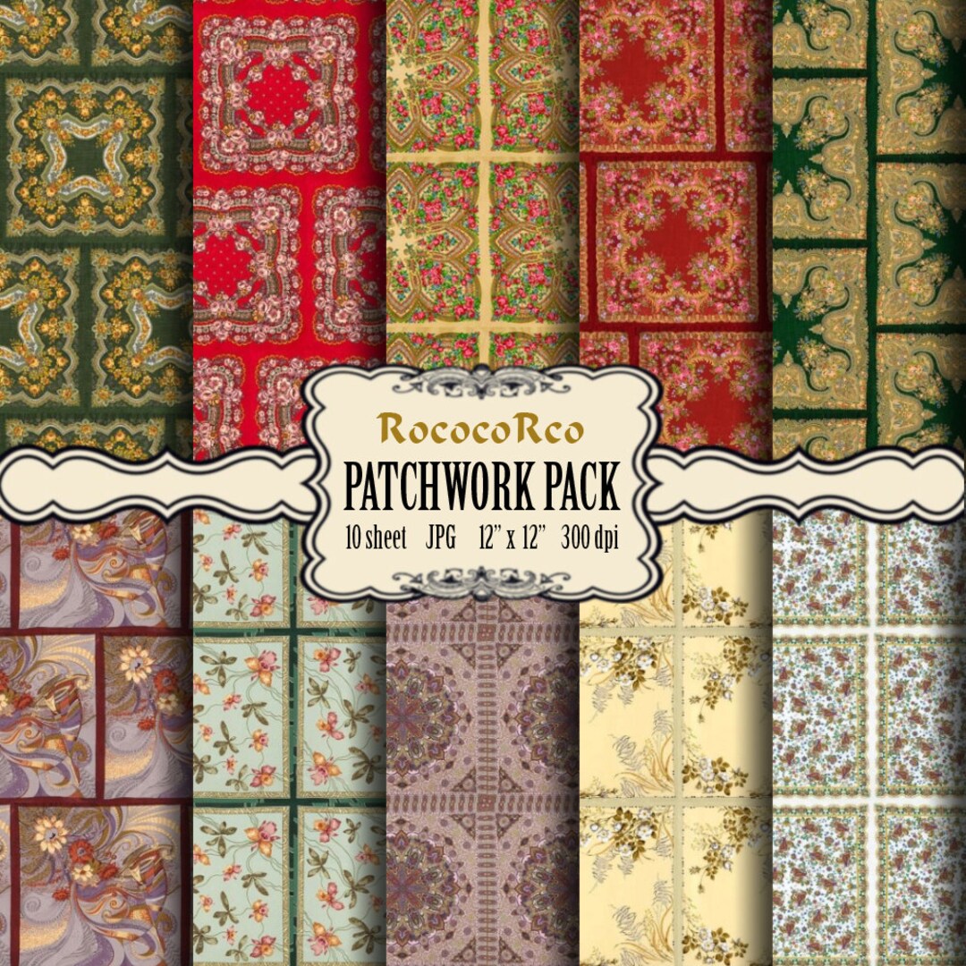 50%_OFF_SALE Patchwork Clipart, Patchwork Digital Paper, Patchwork ...