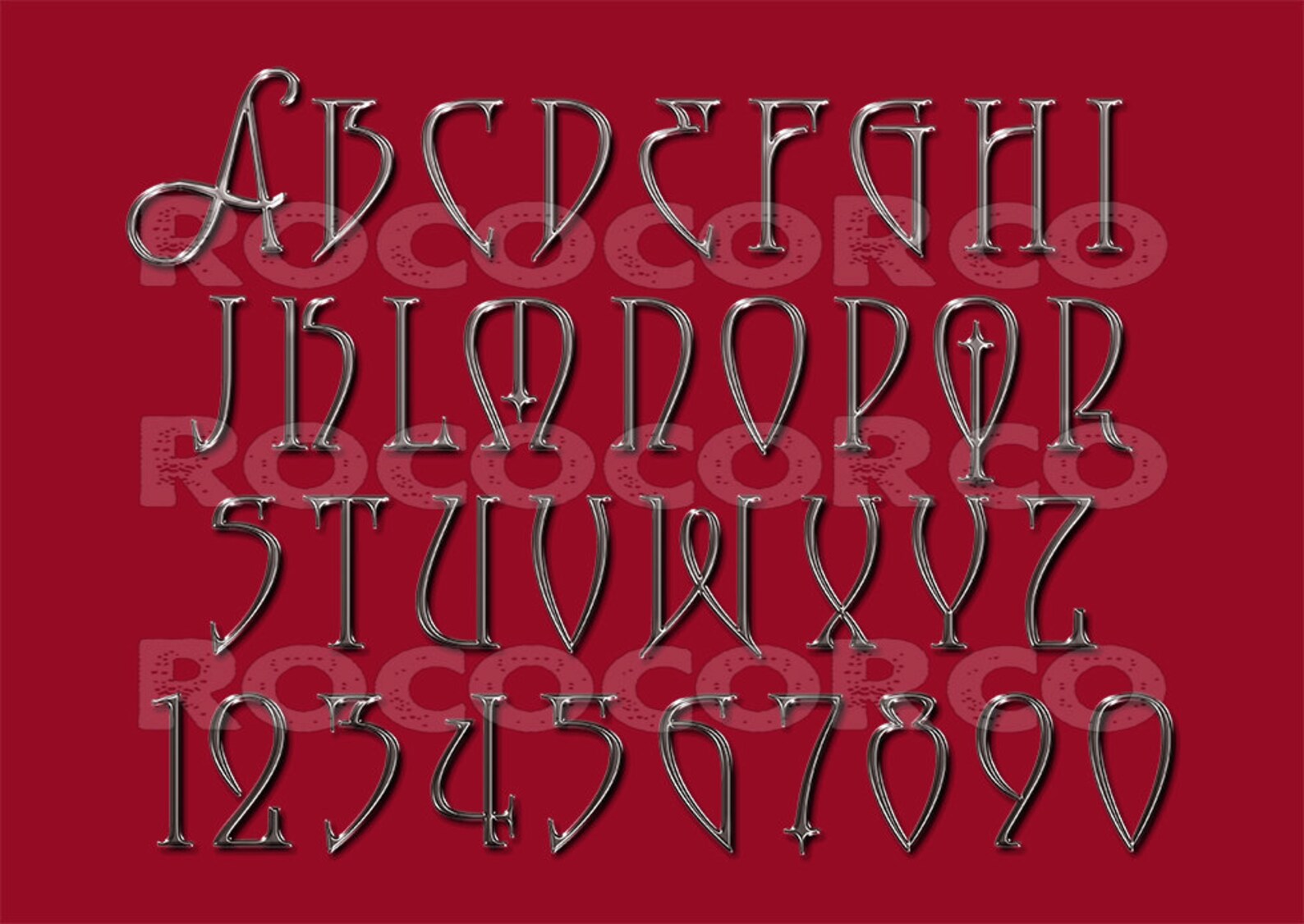 Alphabet Font Design 53. Silver Gold Bronze Transparent PNG - Etsy