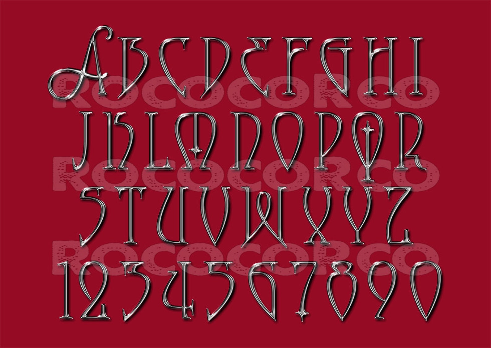 Alphabet Font Design 53. Silver Gold Bronze Transparent PNG - Etsy