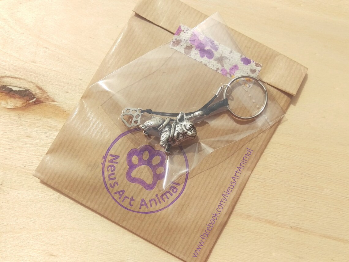 Beautiful Keychain With French Bulldog Dog Paw Silver Gift - Etsy