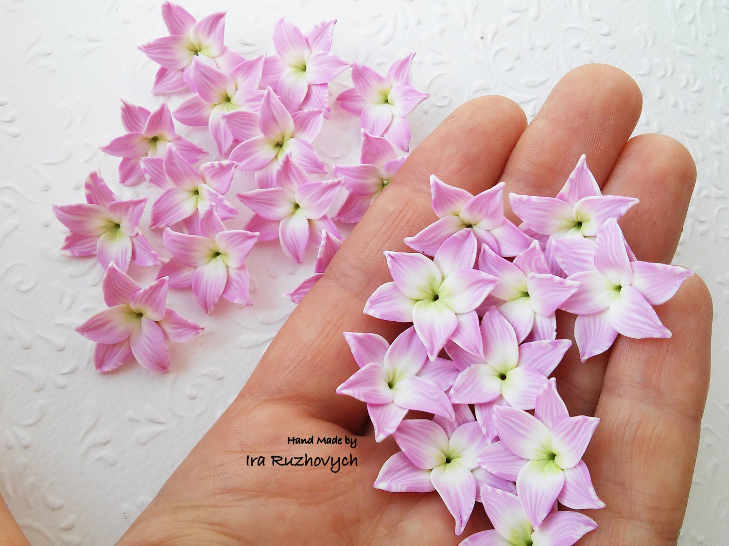 10 pcs. Pink Lily polymer clay flowers polymer clay flower | Etsy