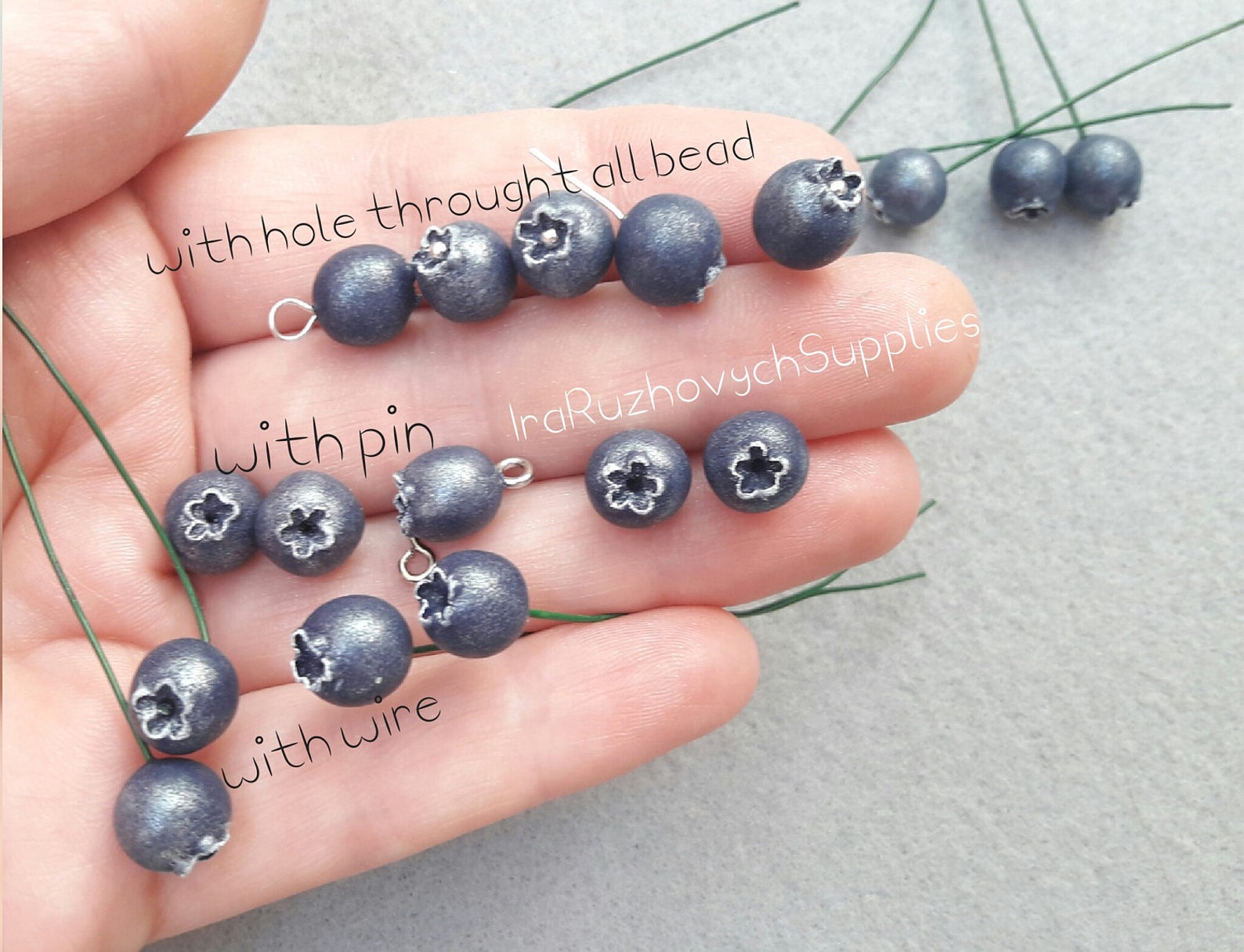 10 Pcs. Blueberry Polymer Clay Beads Decor - Etsy