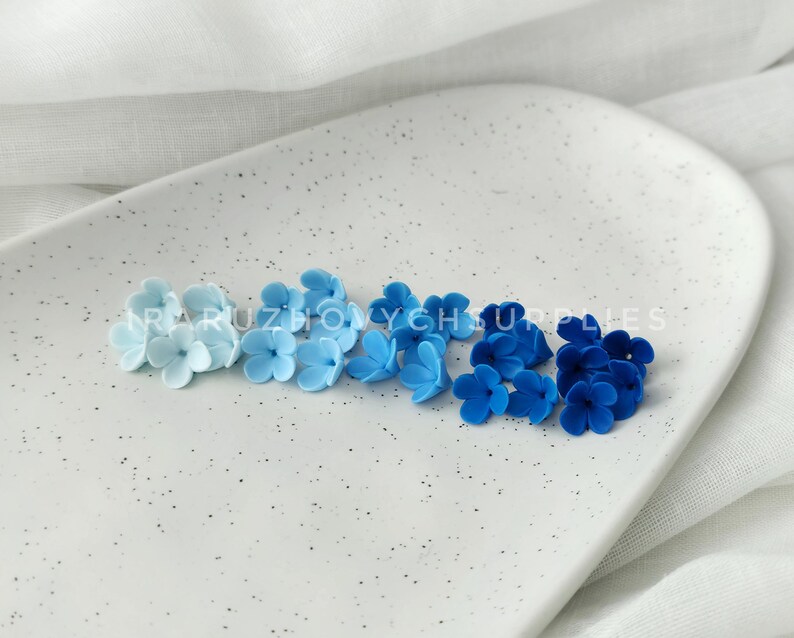 25 Pcs. Blue Lilac Polymer Clay Flowers, Polymer Clay Flower Bead - Etsy