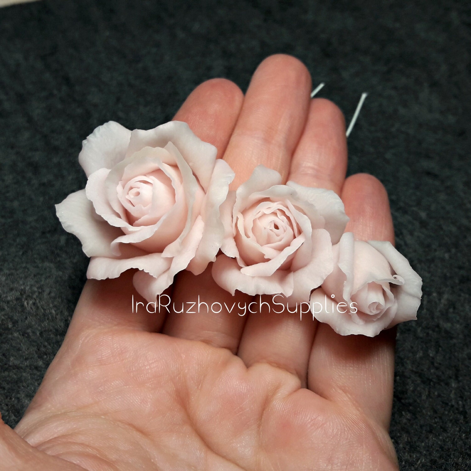 3 Roses Polymer Clay Flower Flowers for Decor - Etsy