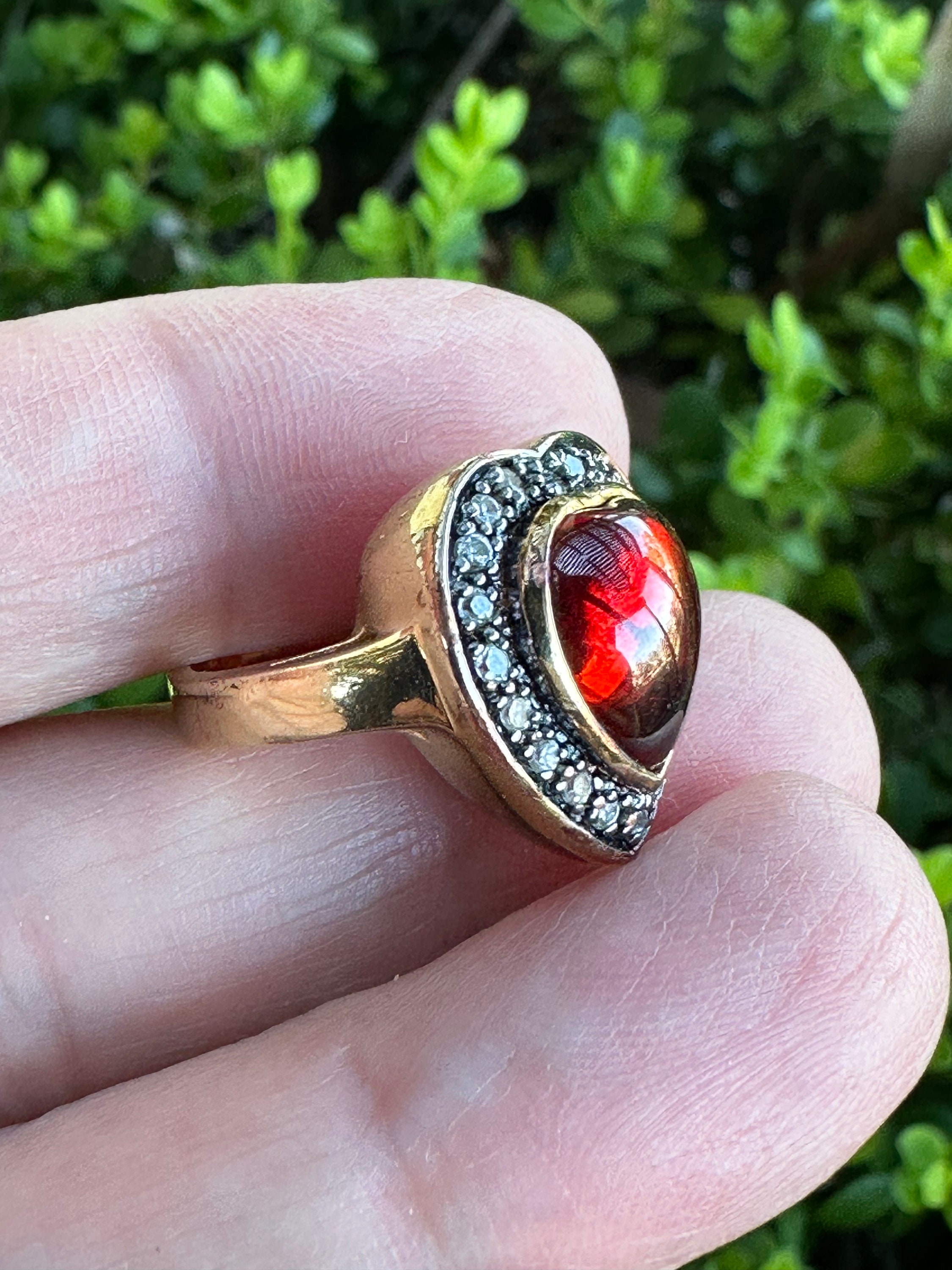 Ruby Red Heart Jackie Kennedy Ring by Camrose and Kross - Etsy