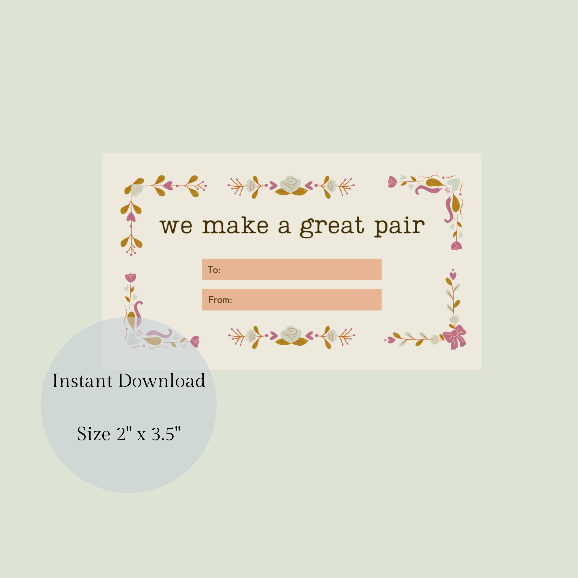 Valentine's Day Tag Printable, Valentine's Day Hang Tag, Instant ...