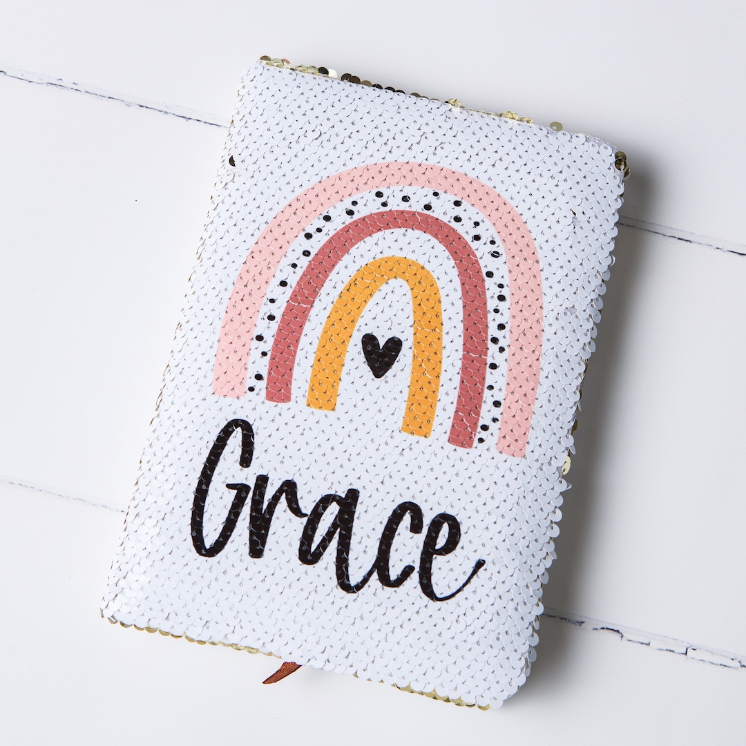 Custom Christmas Gift for Little Girl, Customized Rainbow Notebook ...