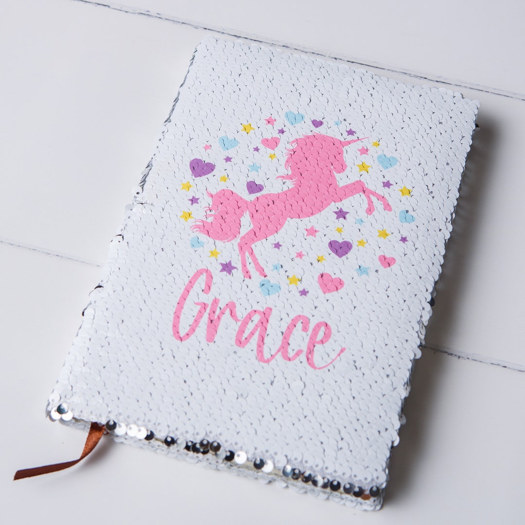 Customized Notebook for Little Girl, Customized Unicorn Notebook, Flip ...