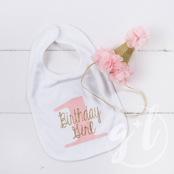 First Birthday Bib Girl - Etsy