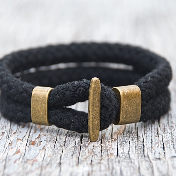 Black Rope Bracelet - Etsy