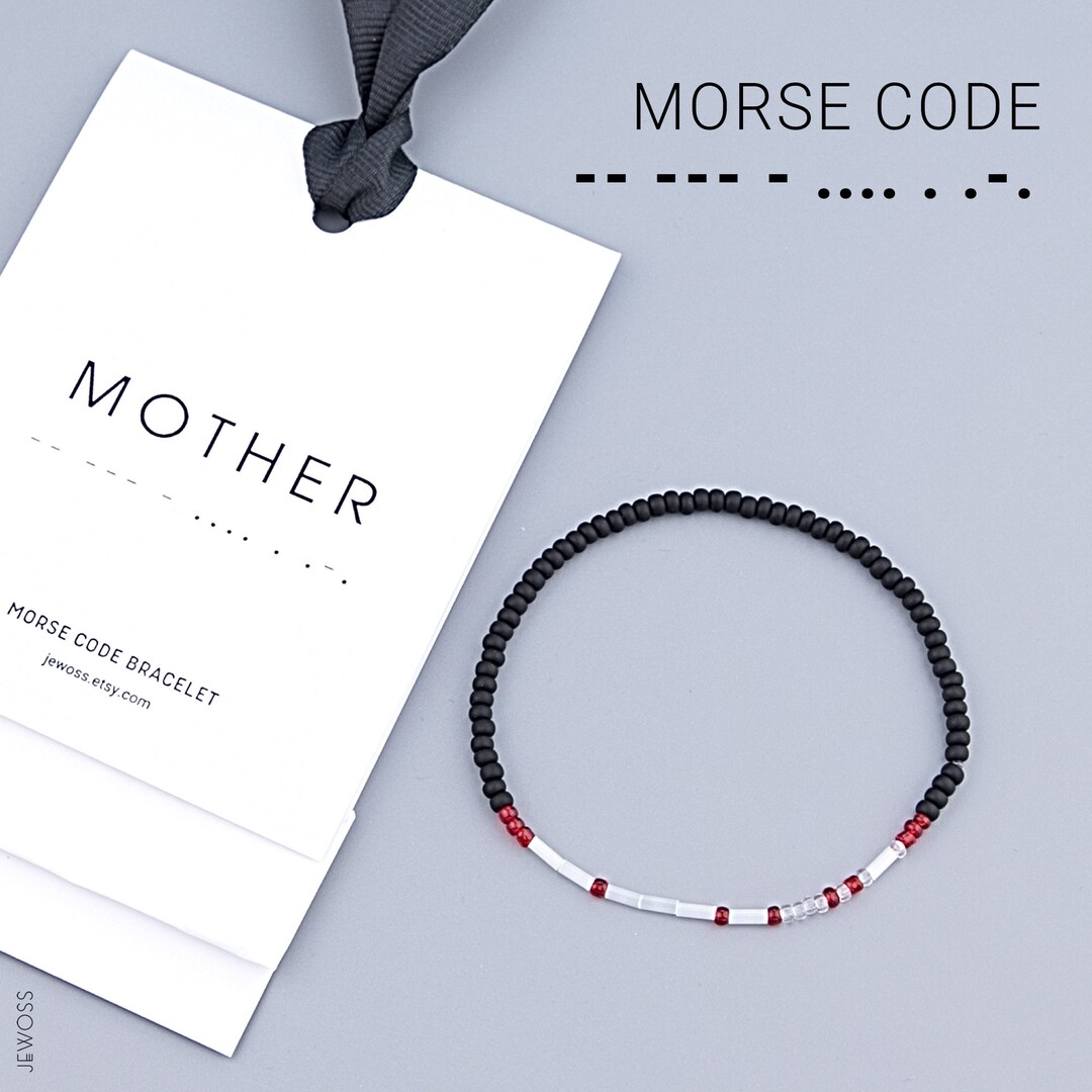 MOTHER Morse Code Bracelet With Hidden Secret Message. Jewelry Gift for ...