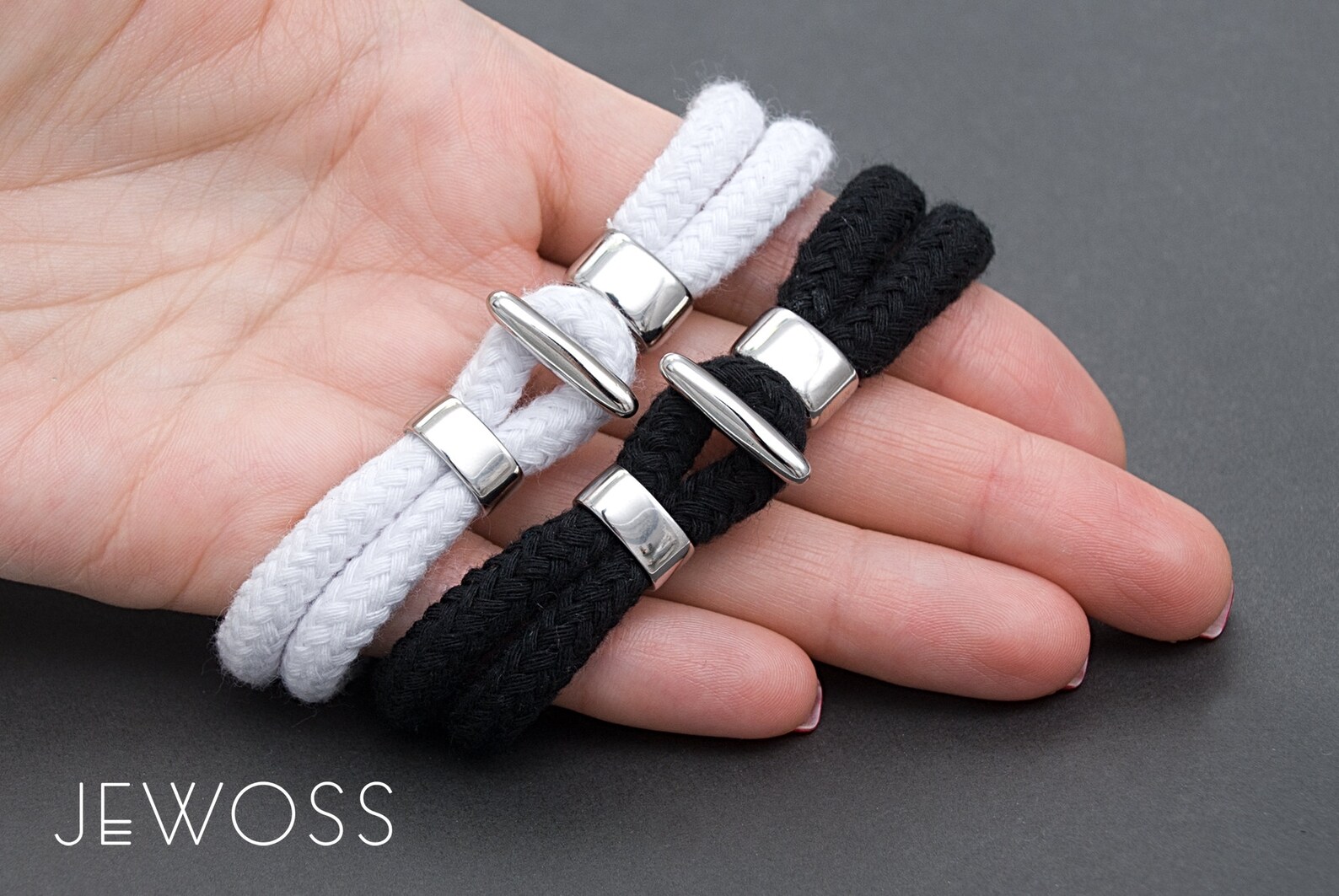 Black Rope Bracelet Nautical Cotton Bracelet Men and Women | Etsy