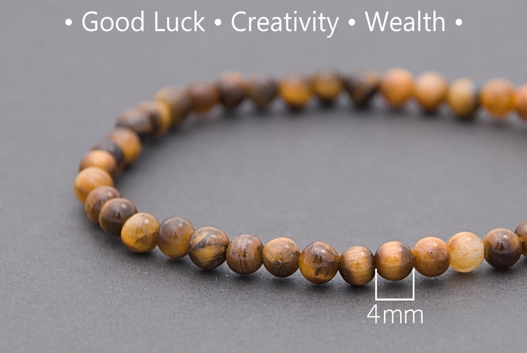 Tiny Tiger Eye Bracelet. Wealth Good Luck Protective Energy. - Etsy