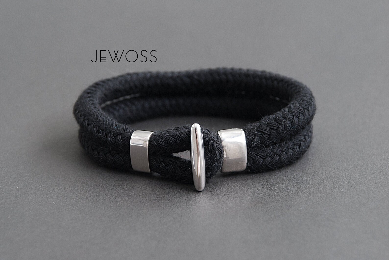 Black Rope Bracelet Nautical Cotton Bracelet Men and Women - Etsy