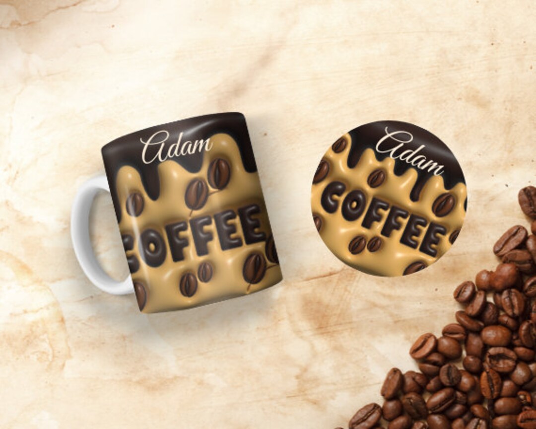 Personalized Ceramic Mug and Matching Coaster Set/11 Oz or 15 Oz Coffee ...