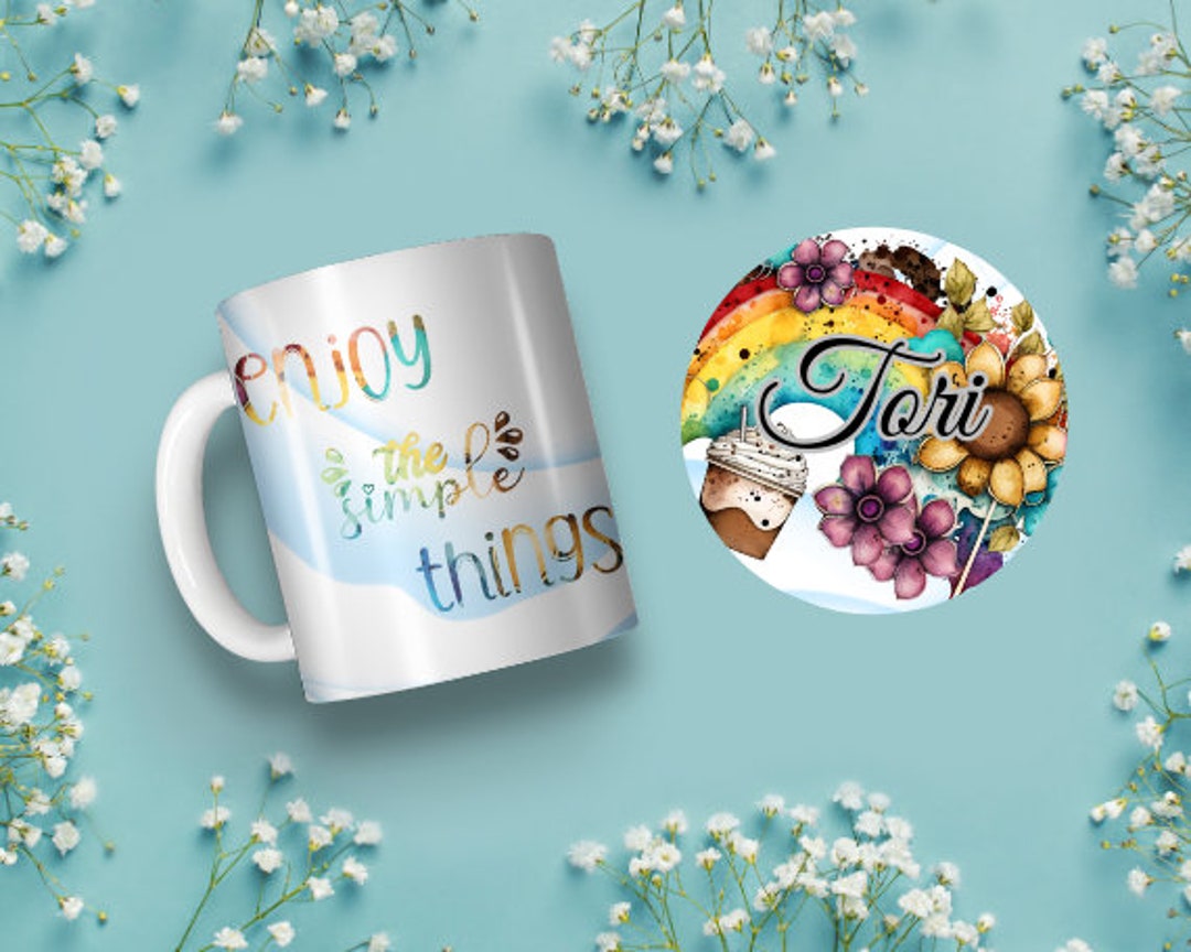 Personalized Ceramic Mug and Matching Coaster Set/11 Oz or 15 Oz Coffee ...