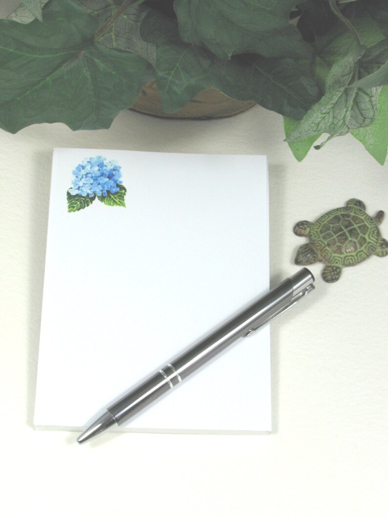 Hydrangea Notepad, Hydrangea, Notepad, Stationery, Personalized Notepad ...