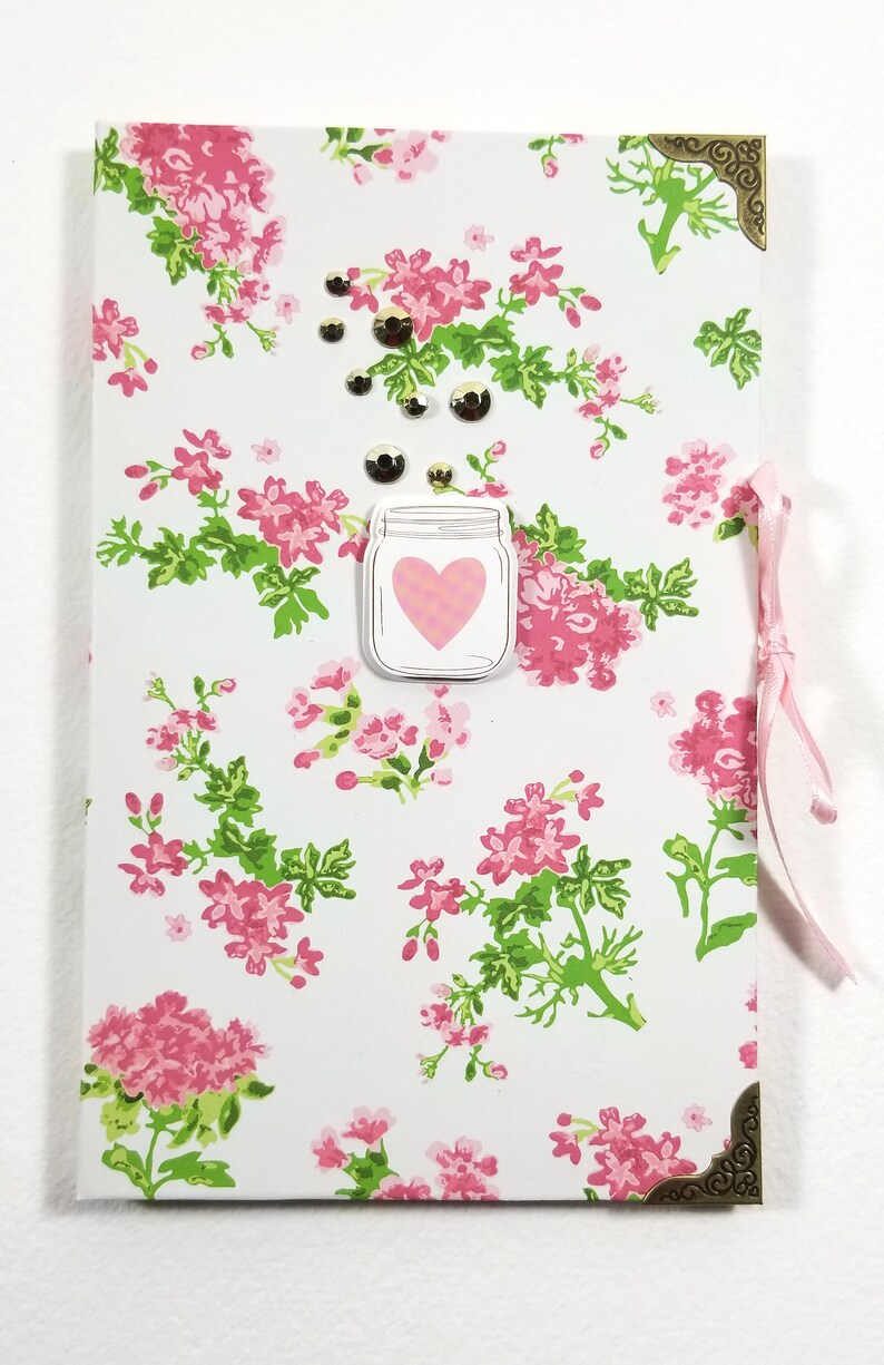 Notebook, Book Notebook, Pink Floral Notebook, Friends Gift, Stationery ...