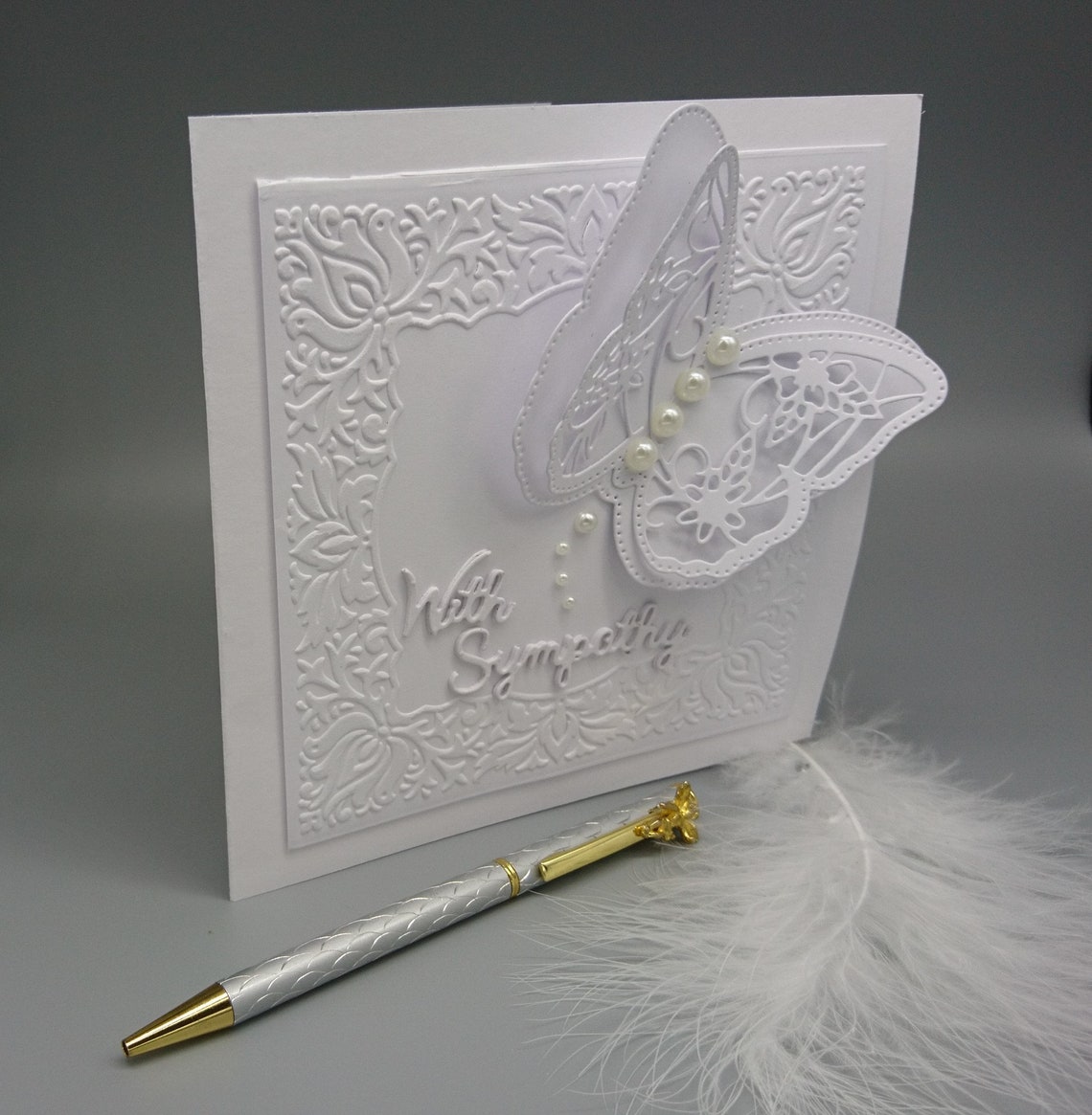 Sympathy Condolence Card Sensitive White on White. Spiritual - Etsy