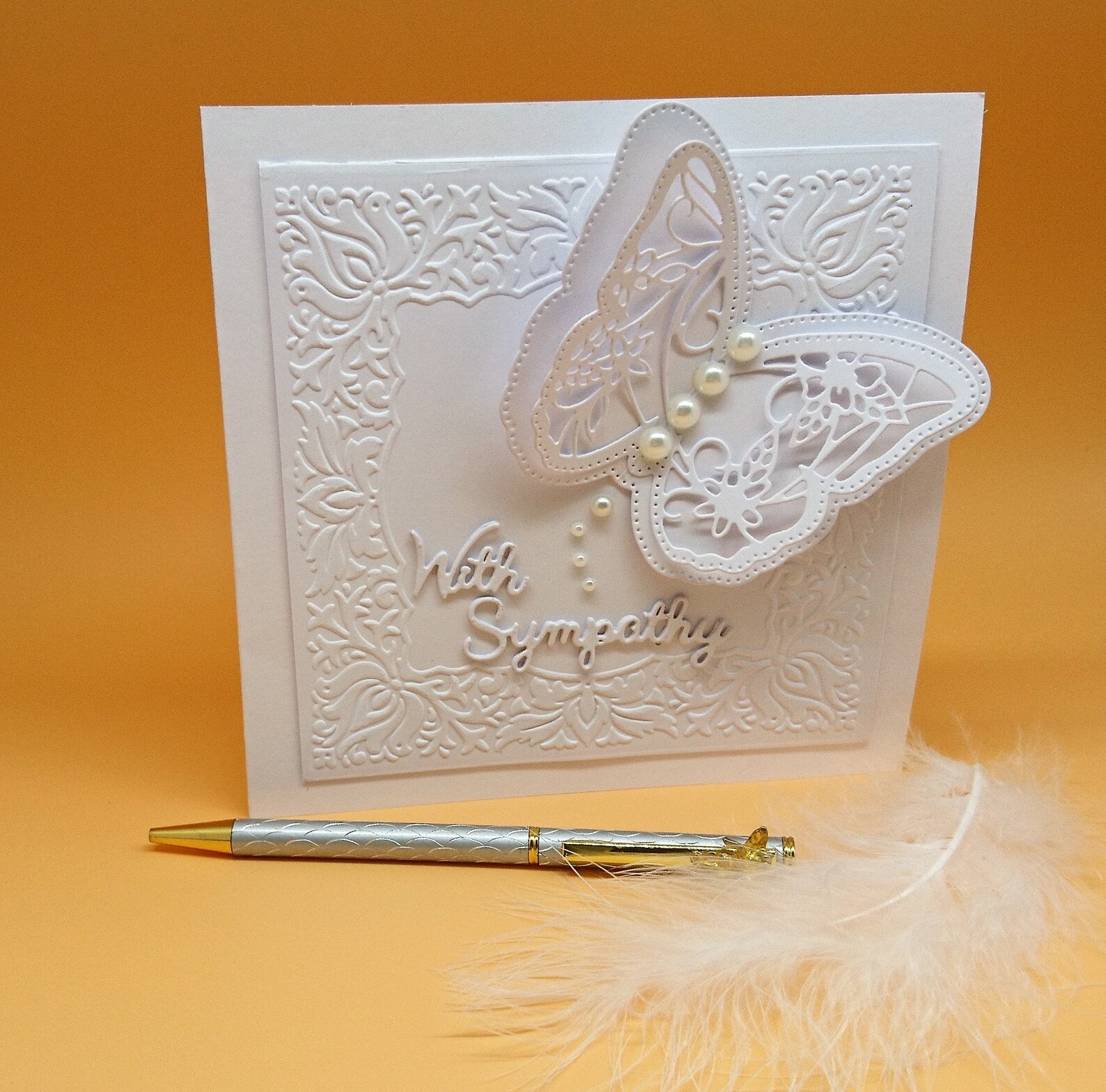 Sympathy, Condolence Card Sensitive White on White. Spiritual 3D ...