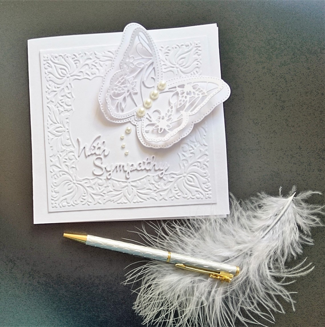 Sympathy Condolence Card Sensitive White on White. Spiritual - Etsy