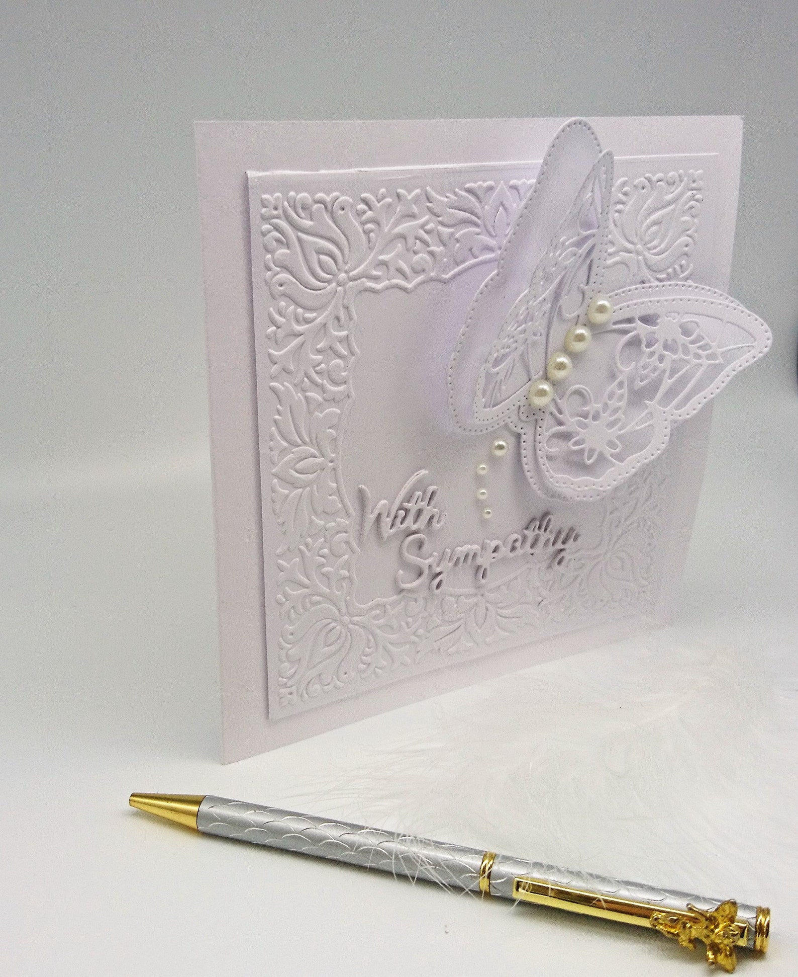 Sympathy, Condolence Card Sensitive White on White. Spiritual 3D ...