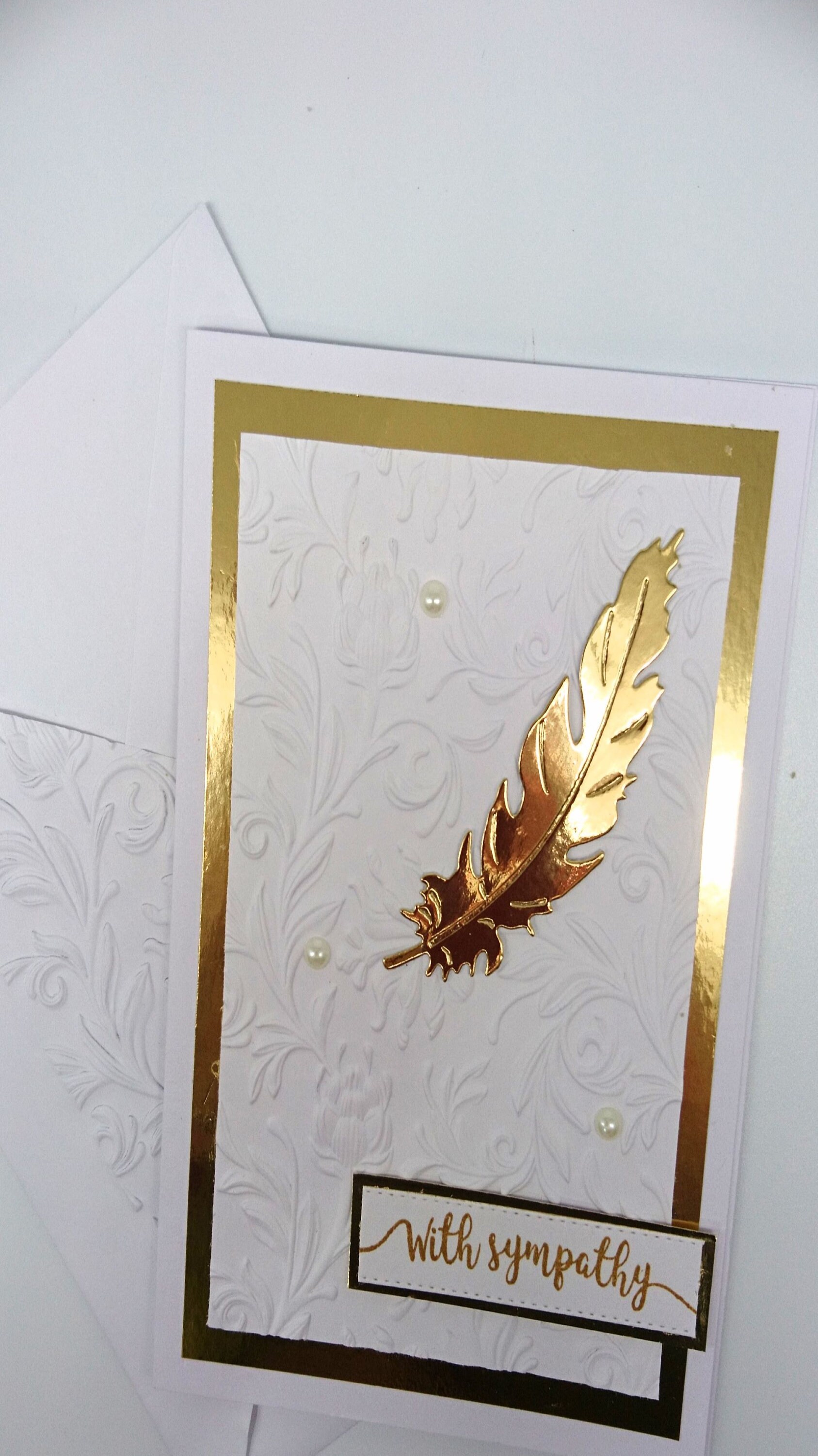 Condolence Sympathy Card in White and Gold for the Divine, Angel ...