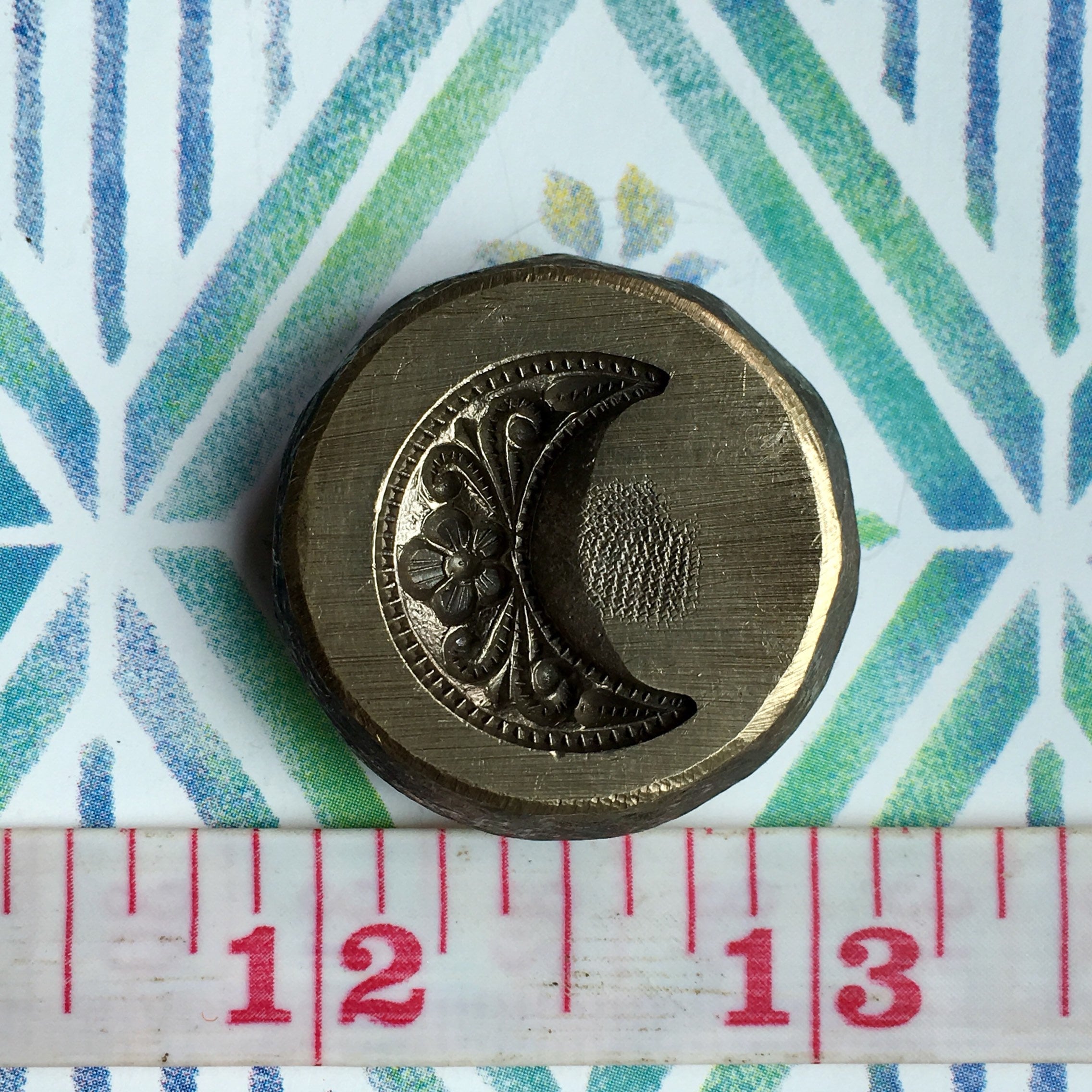 Crescent Moon Mandala Amulet Pendant Bronze Die 23 | Etsy