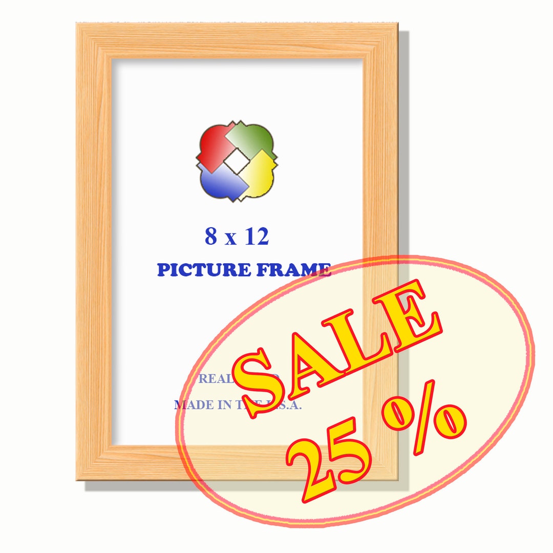 SALE, 8x12 Frame, Picture Frame 8x12, Unfinished Wood Frame 8x12, Pine ...