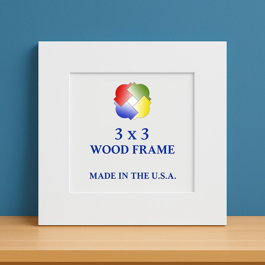 3x3 White Wood Frame for Photos, Mini Art Prints, Small Square Picture ...