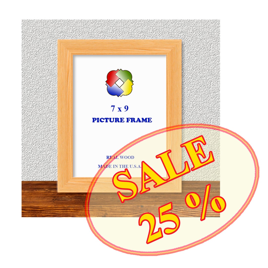 SALE, 7x9 Frame, Picture Frame 7x9, Unfinished Wood Frame 7x9, Pine ...