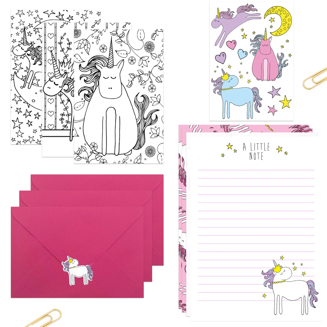 Unicorn Letter Writing Set - Letter Writing Stationery - Kid's Letter ...