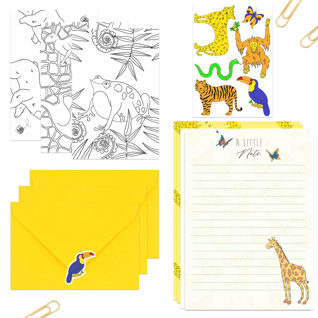 Animal Letter Writing Set - Letter Writing Stationery - Kid's Letter ...