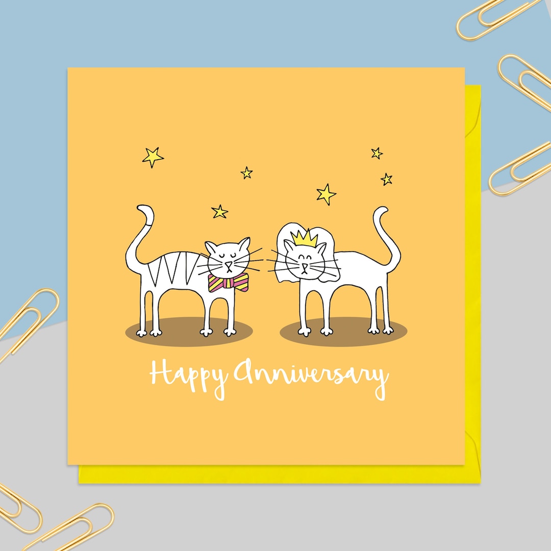Cats Anniversary Card - Anniversary Card - Wedding Anniversary Card ...