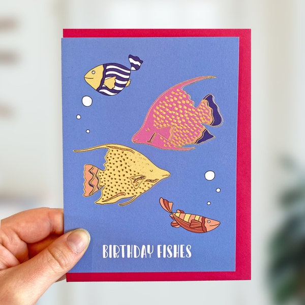Fish Birthday Card - Etsy UK