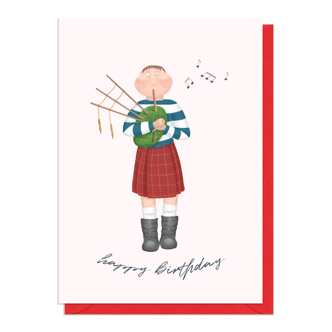 Kilt and Bagpipes Birthday Card - Scottish Birthday Card - Etsy UK